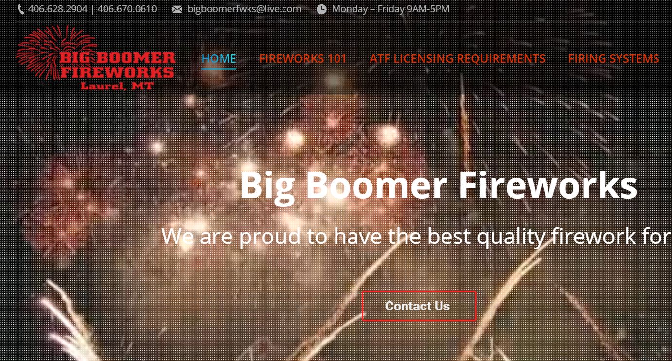 Big Boomer Fireworks - Web Design Billings MT SkyPoint Studios