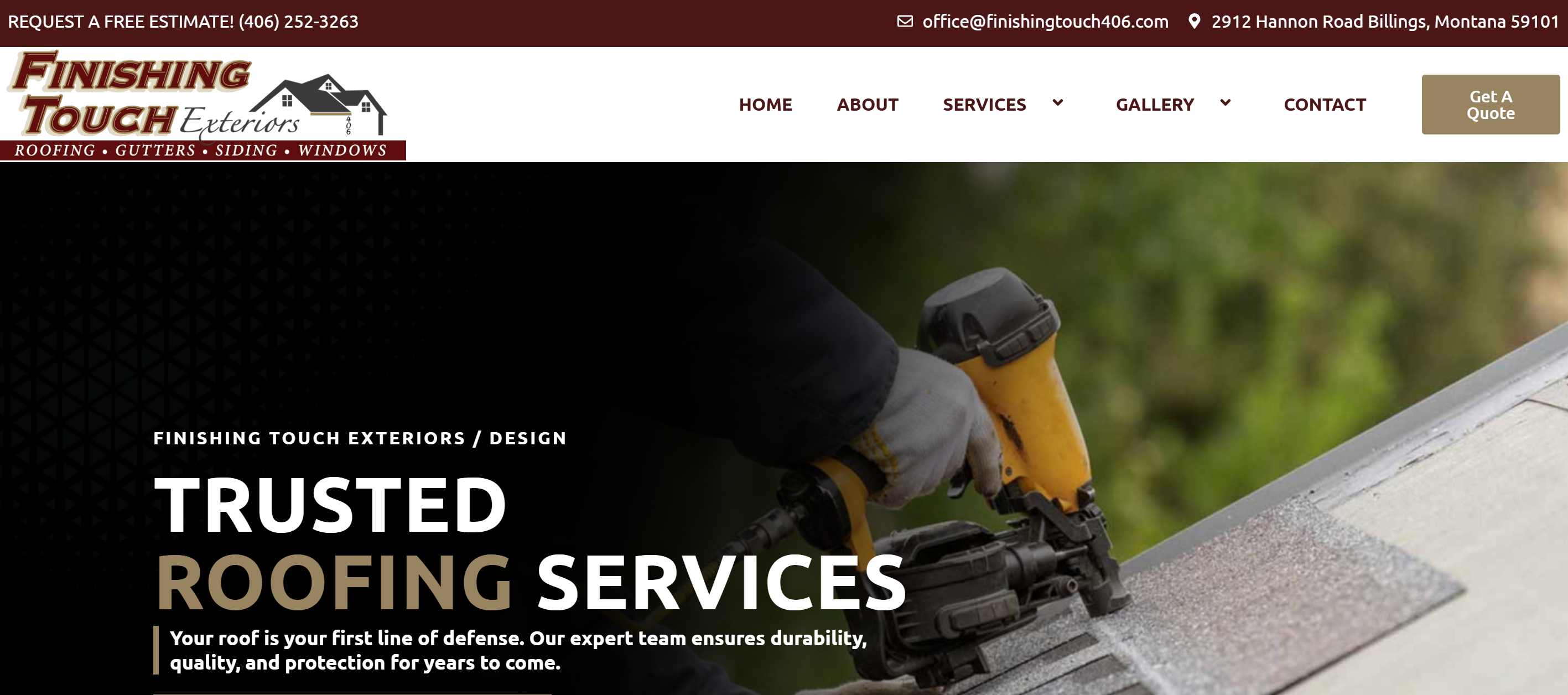 Finishing Touch Exteriors - Web Design Billings MT SkyPoint Studios